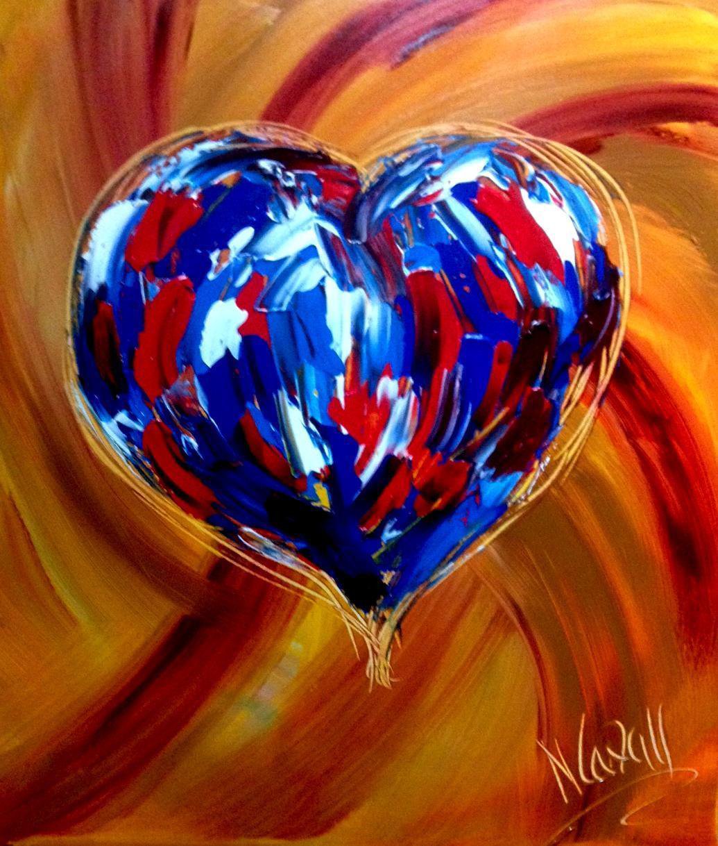 Heart Art MODERN ABSTRACT IMPRESSIONIST ORIGINAL ACRYLIC PAINTING BY M ...