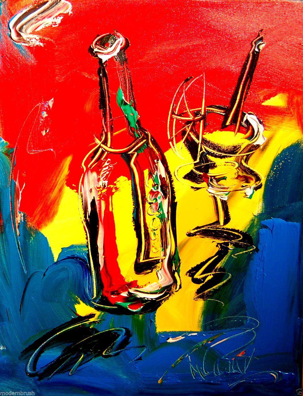 WINE ART MODERN ABSTRACT IMPRESSIONIST ORIGINAL Painting by Mark Kazav