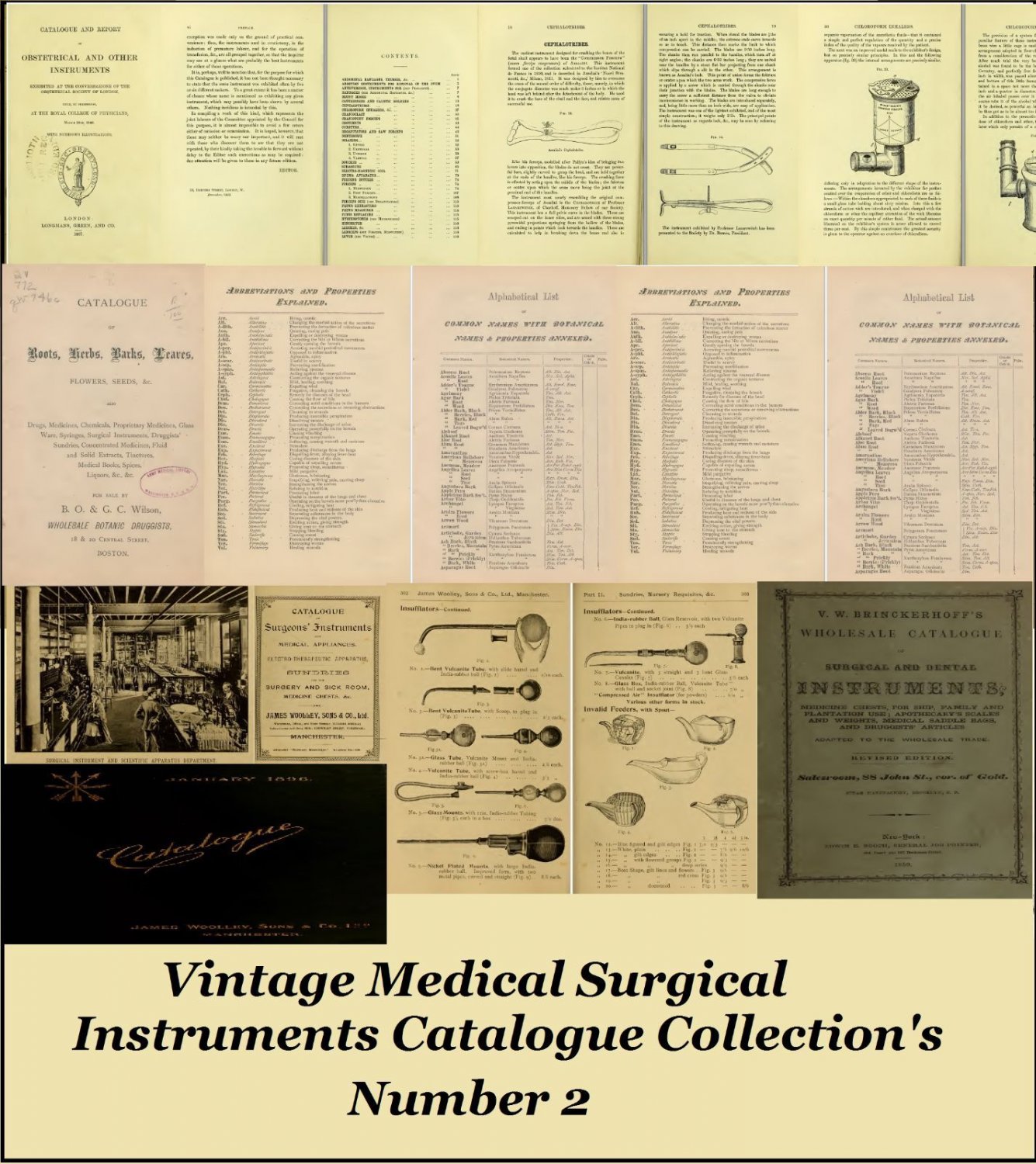 ILLUSTRATED SURGICAL MEDICAL COLLECTION SET 6 - INSTRUMENTS APPLIANCES ...