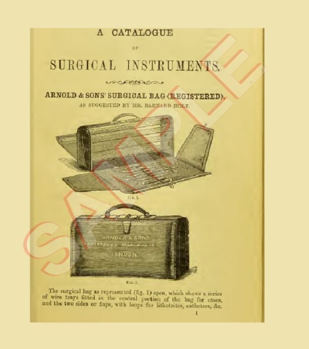 Illustrated catalogue standard surgical instruments Arnold and Sons ...