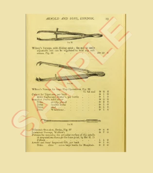 Illustrated catalogue standard surgical instruments Arnold and Sons ...