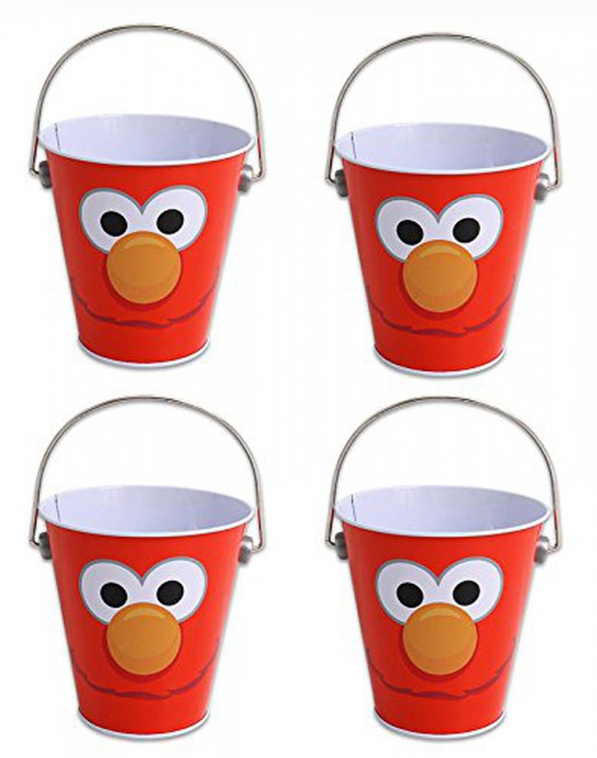Sesame Street ELMO Face Tin Bucket with Handle (set of 4)