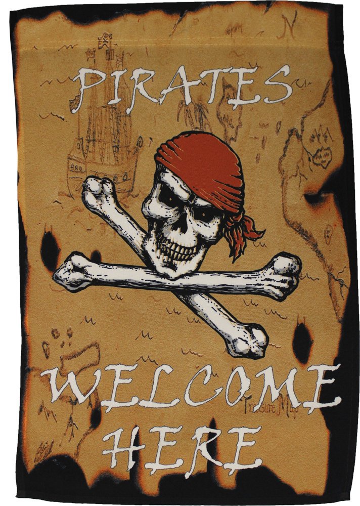Pirates Welcome Here - 12" x 18" Garden Banner