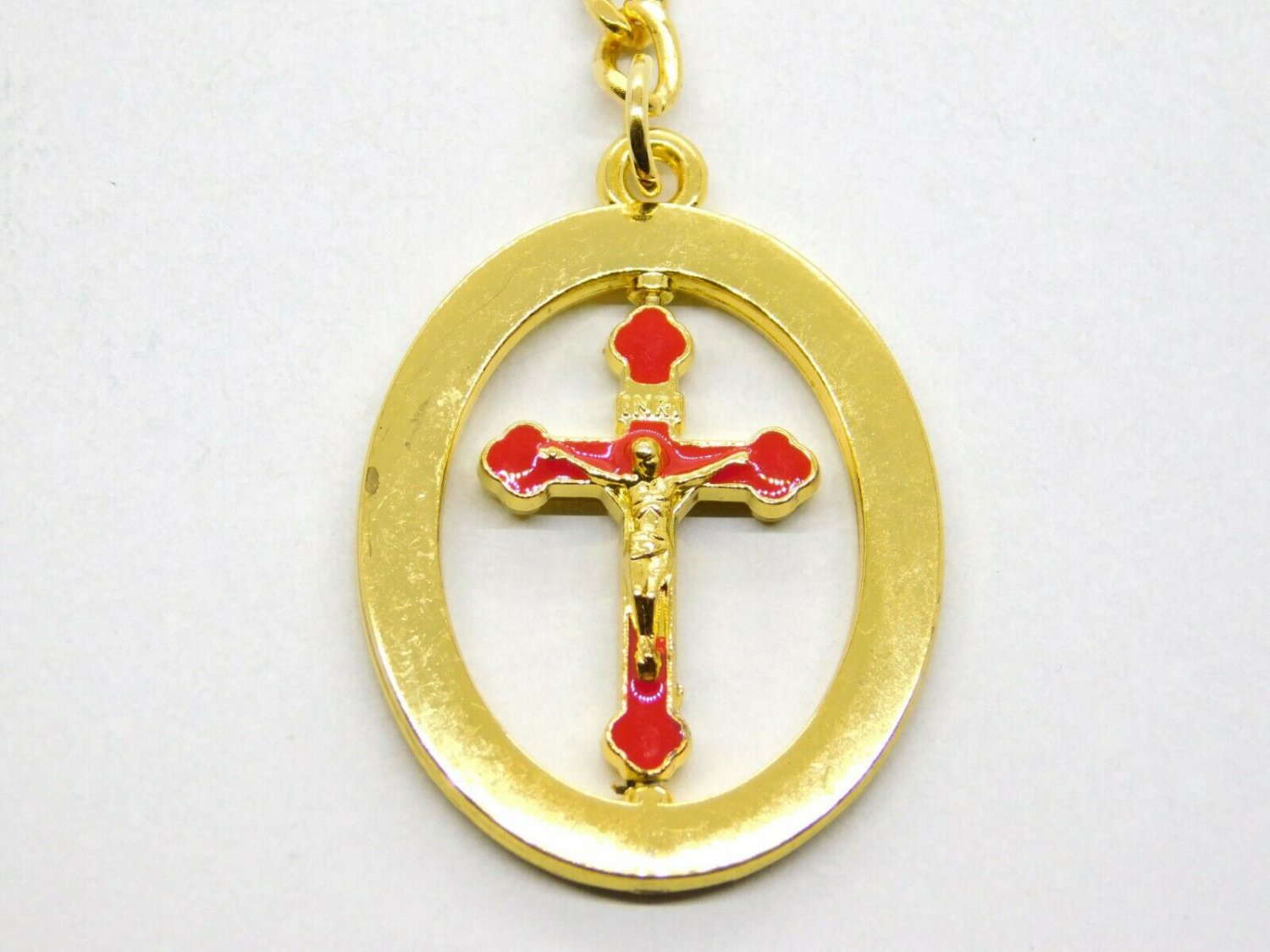 Gold Color Metal Cross Key Ring Key Chain Rotating Center Holy Land ...