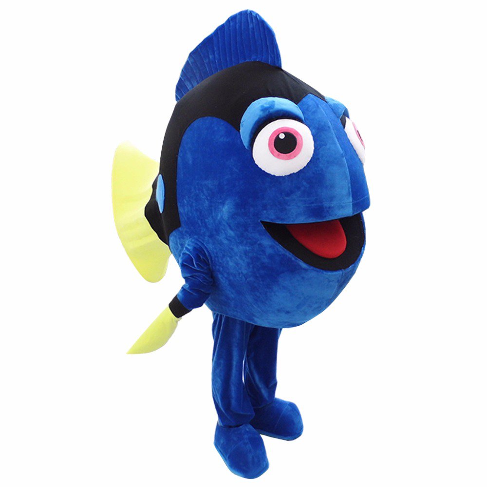 Custom Made Unisex Cartoon Mascot Finding Nemo Dory Blue Fish Mascot ...