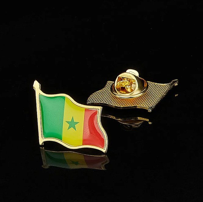 African Country The Republic of Senegal Gold Plated Collar Bar Flag ...
