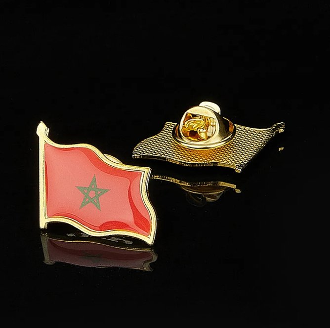 The Kingdom of Morocco National Flag Epoxy Lapel Pin Badge/Brooch For