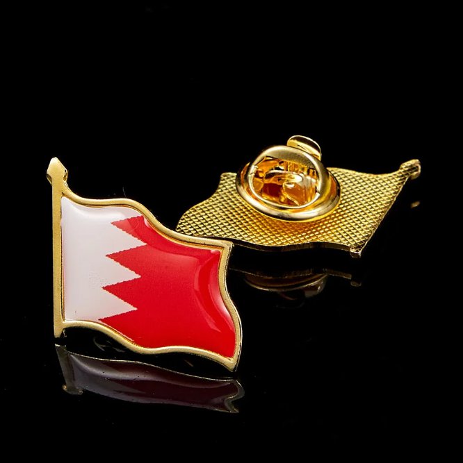 Bahrain Emblem Badge Waving Flag Brooch Tie Lapel Unisex Pins Crafts ...