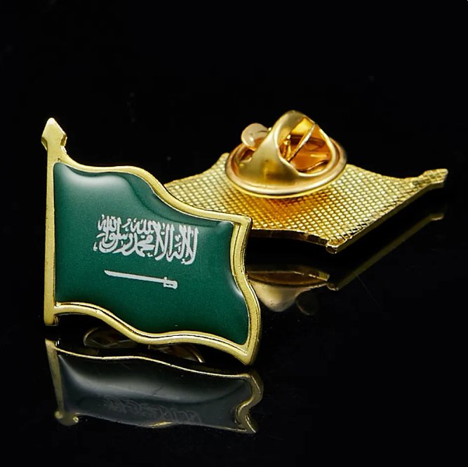 Saudi Arabia Flag Pins for Men Women National Lapel Pin Jewelry