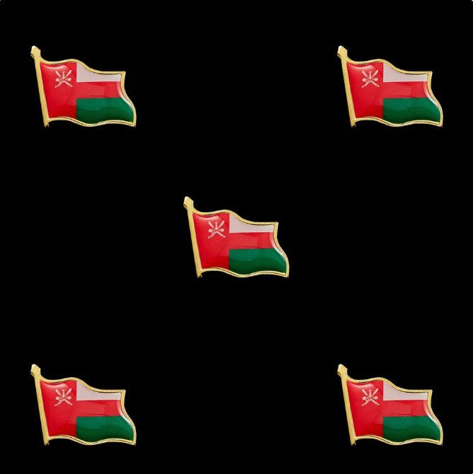 5PCS Sultanate of Oman National Flag Lapel Pin Enamel Made of Metal ...