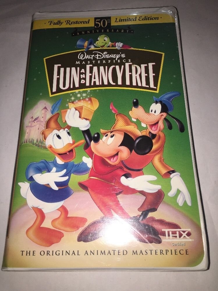 Walt Disney FUN and FANCY FREE VHS Tape Masterpiece Collection 9875 Rare