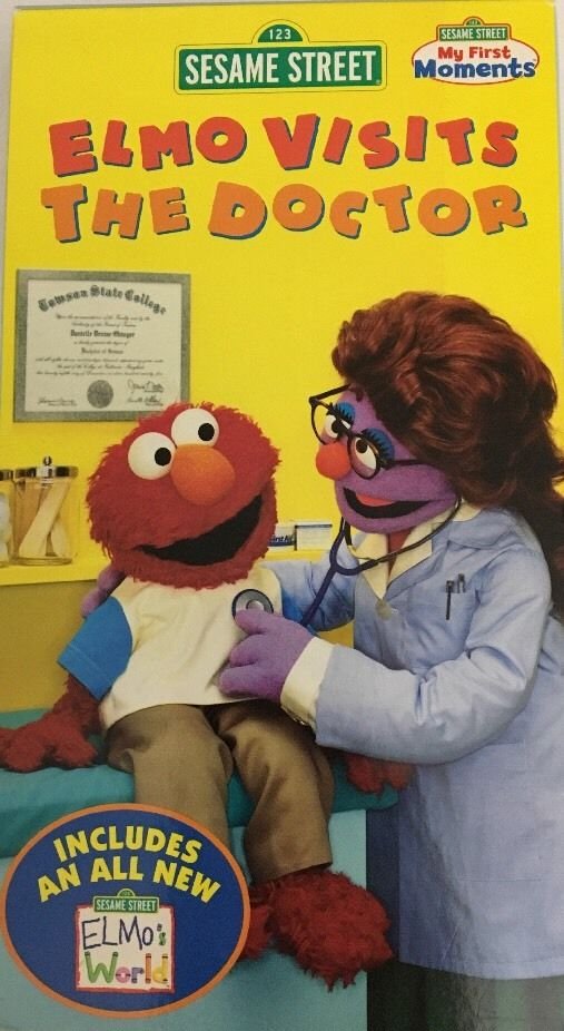 Sesame Street Elmo Visits The Doctor Vhs Tested Very Rare Vintage Ships