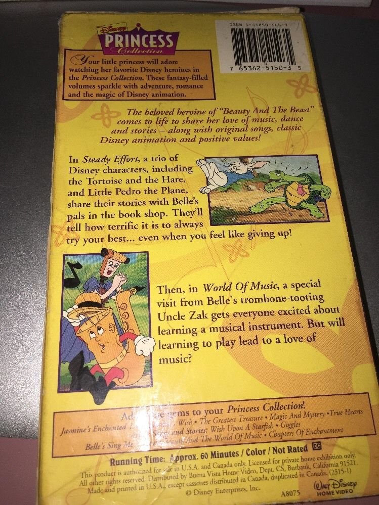disneys princess collection beauty & the world of music VHS