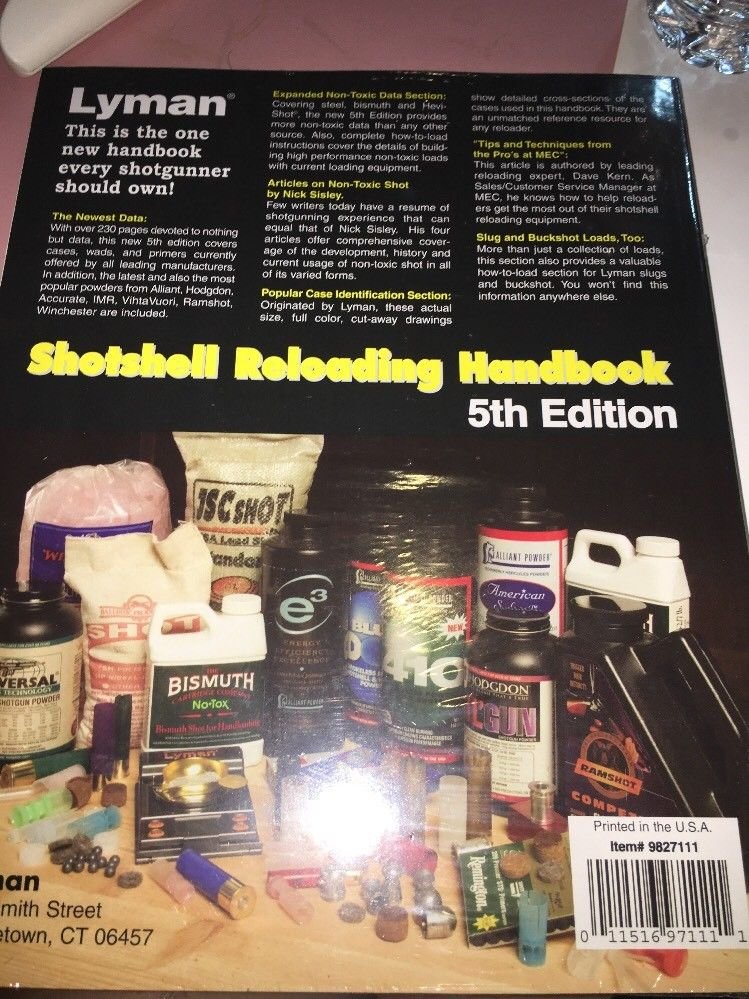 Lyman Shotshell Reloading Handbook 5Th Edition