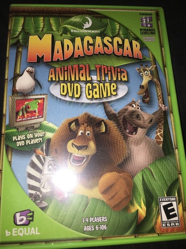 MADAGASCAR Animal Trivia DVD Game