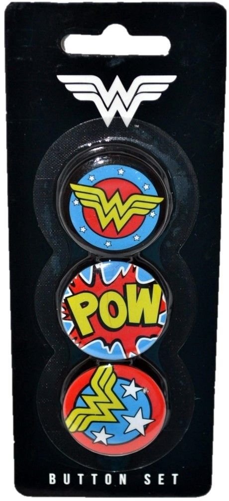Wonder Woman Super Hero Button Badge Set