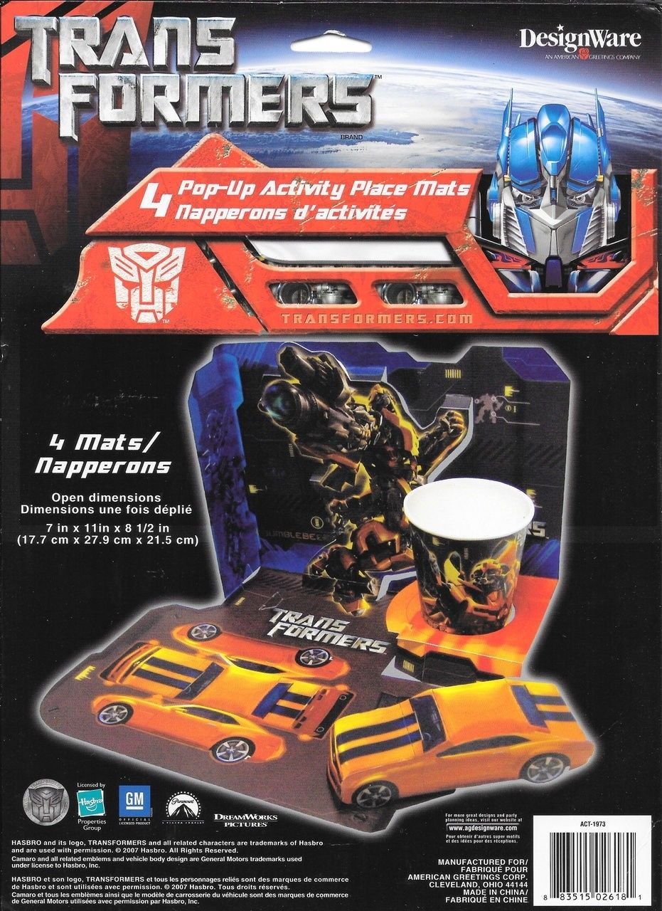 DesignWare Transformers Movie 4 Pop-up Activity Place Mat Set