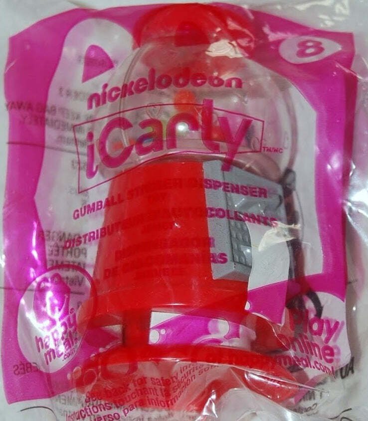 McDonald's 2011 iCarly Gumball Sticker Dispenser #8 Toy