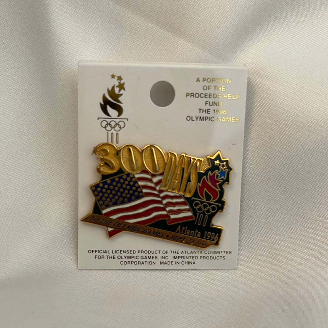 Vintage USA 1996 Atlanta Olympic Pin - 300 Day Countdown Pinback