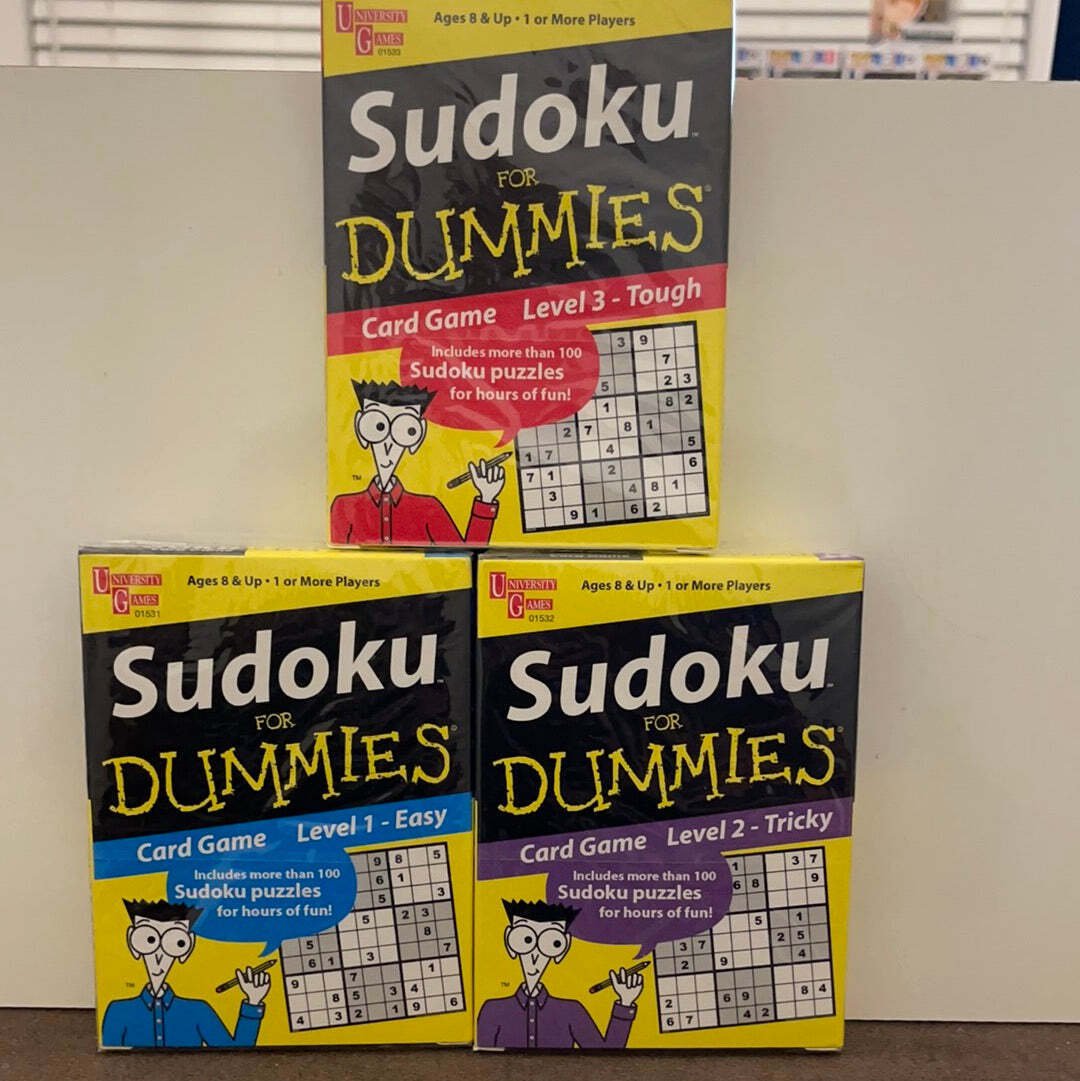 University Games 2006 Sudoku For Dummies Card Game Levels 3 Tough