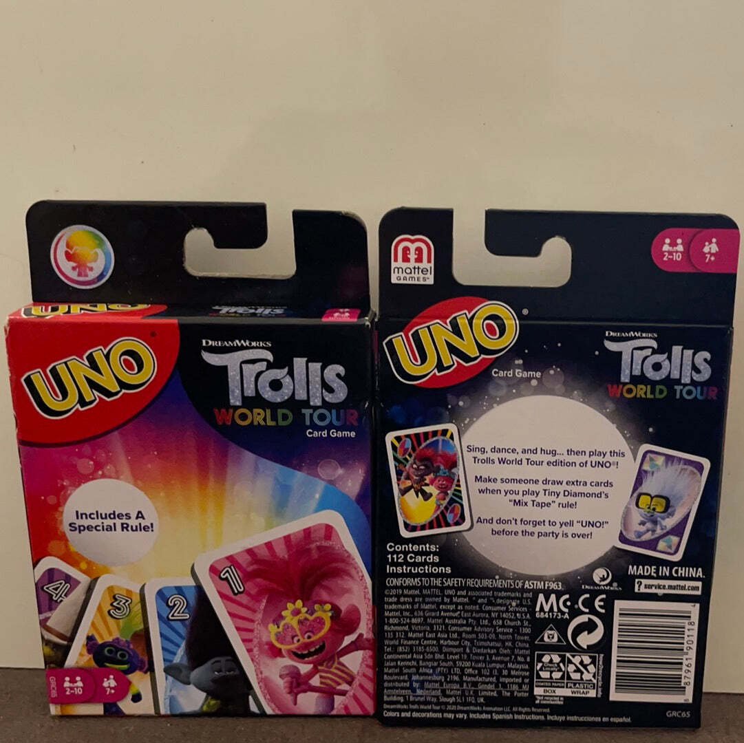 Mattel 2019 Uno Dreamworks Trolls World Tour Card Game