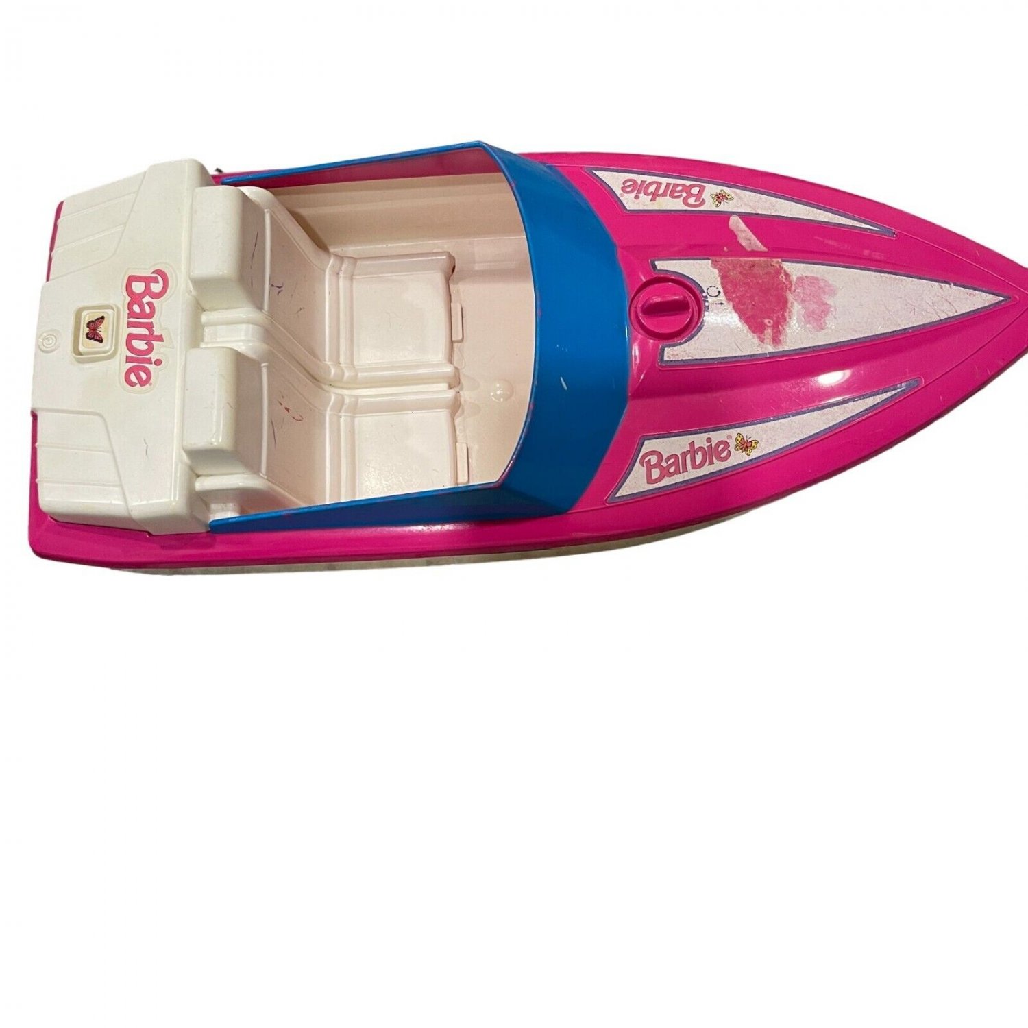 Vintage Mattel 1998 Barbie Motorized Speedboat Pink Blue Mexico Tested ...
