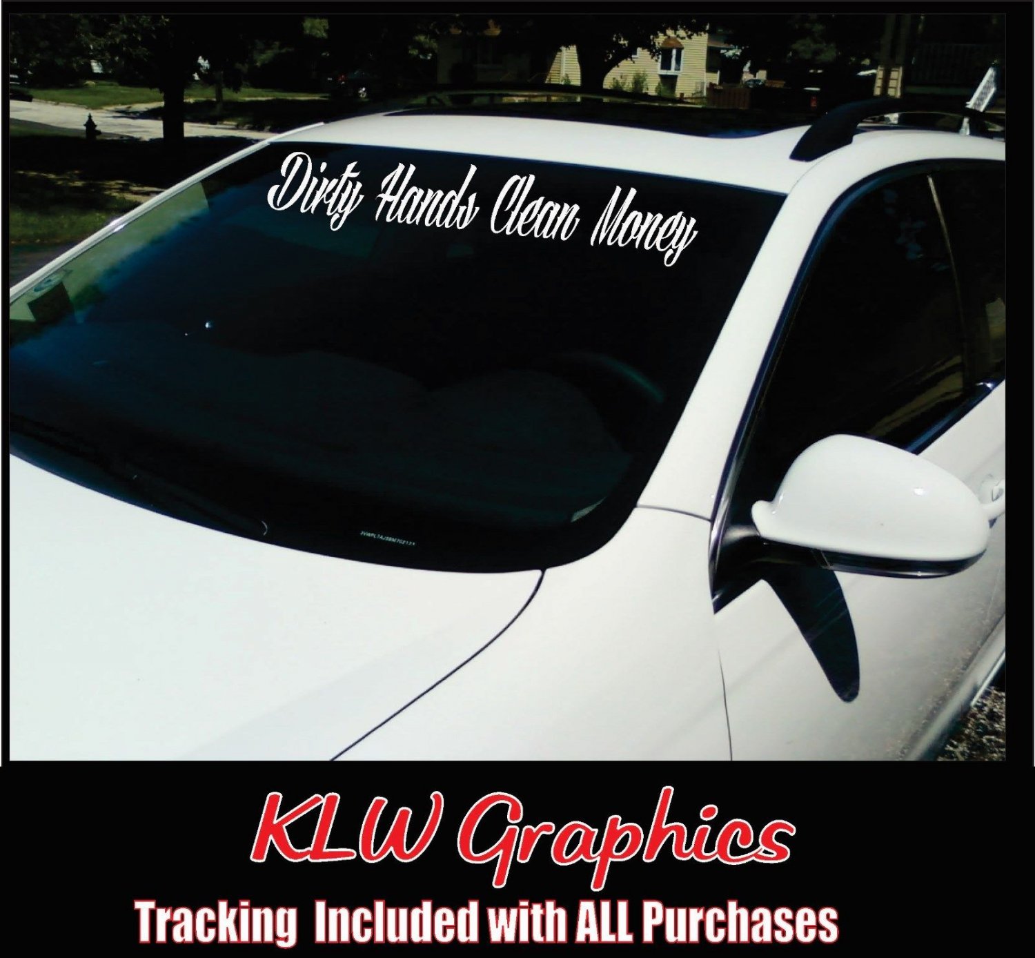 Dirty Hands Clean Money Windshield Vinyl Decal Sticker Diesel Truck Car ...