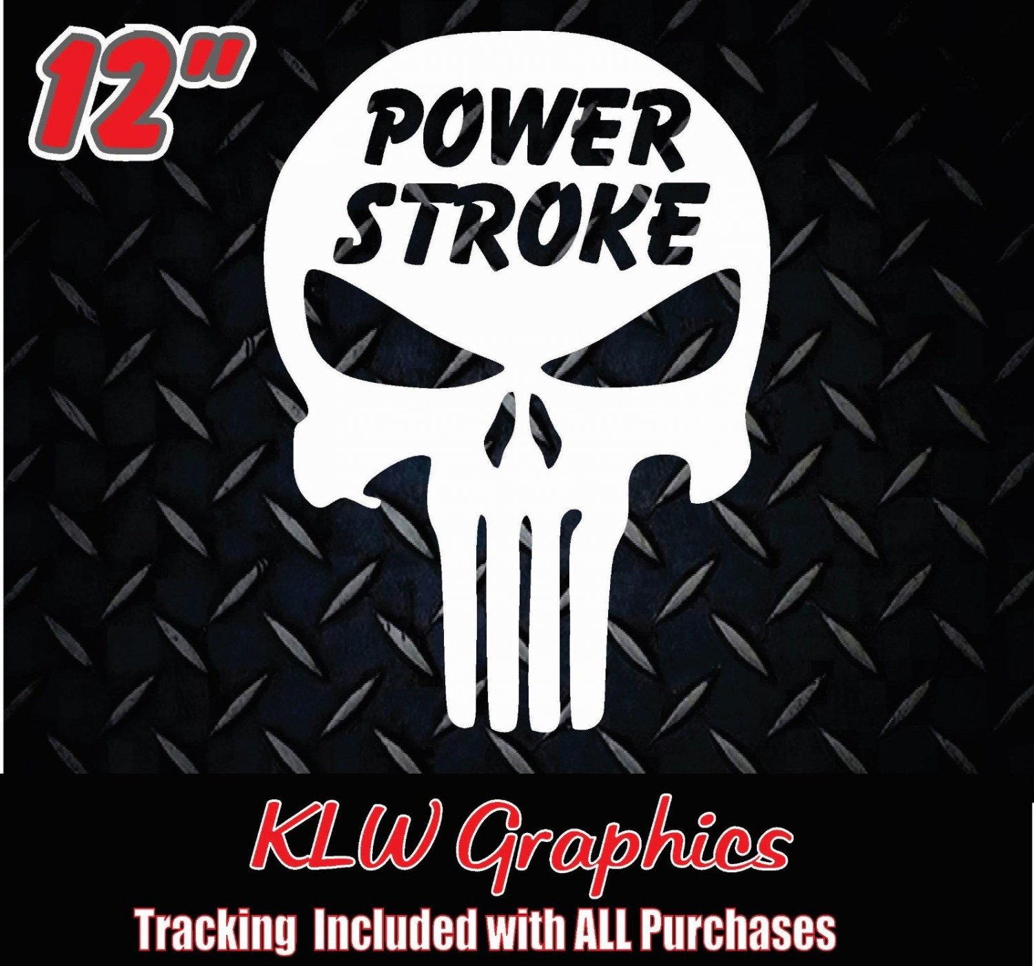 Powerstroke Skull * Vinyl Decal Sticker Diesel Trucks Crew Cab Stacks ...
