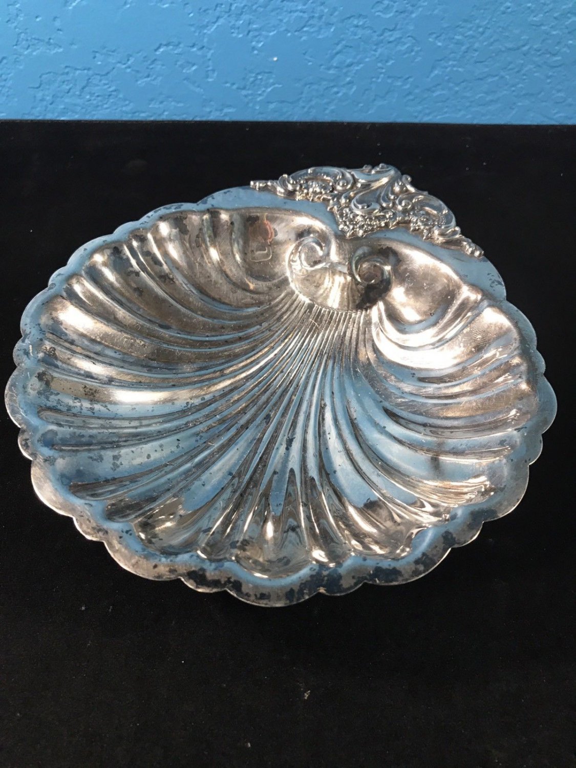 Wallace Baroque Shell Bon Bon Dish Silver Plate #278 7" Nautical Victorian