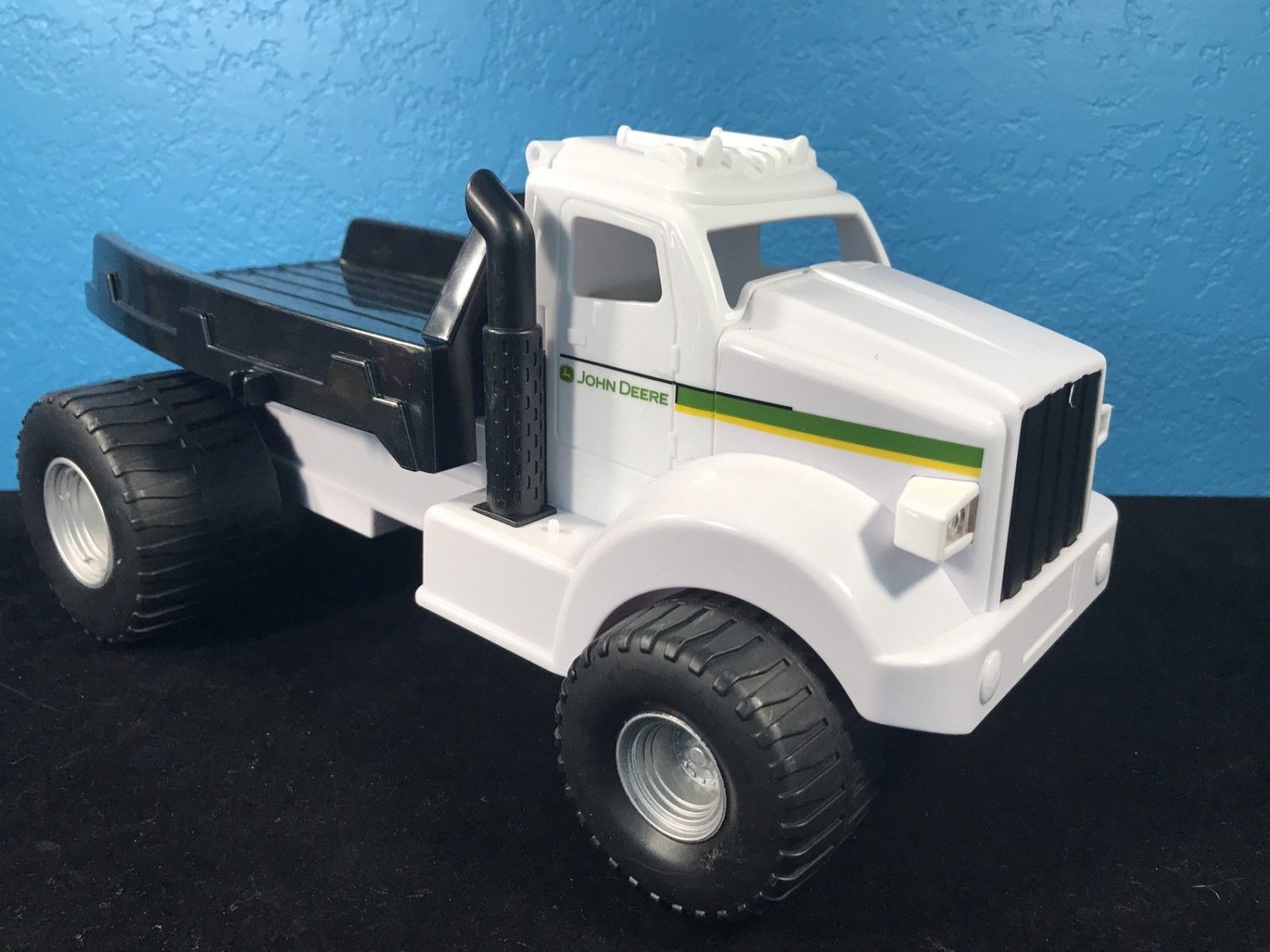 John Deere White Flatbed Truck Toy Dump Lights And Sounds By Tomy - Tested