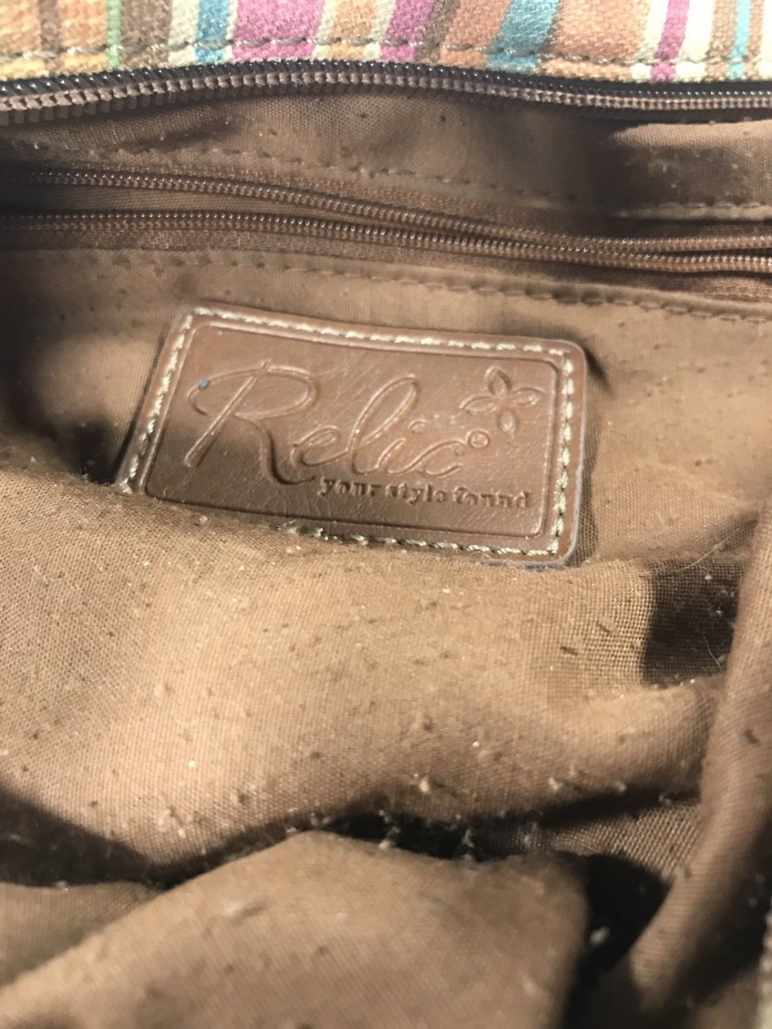 Relic Striped Flower Purse Orange Blue Pink Green Floral Stripe Handbag