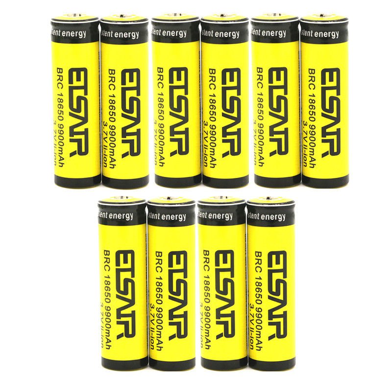 18650 Battery Set 10pcs Rechargeable 18650 Batteries 9900mAh 3.7V Li ...