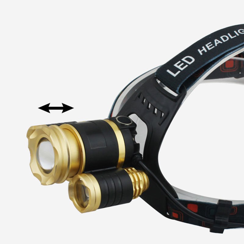 30000 Lumens Headlamp Zoom CREE XM-L 3X T6 LED Headlight Flashlight ...