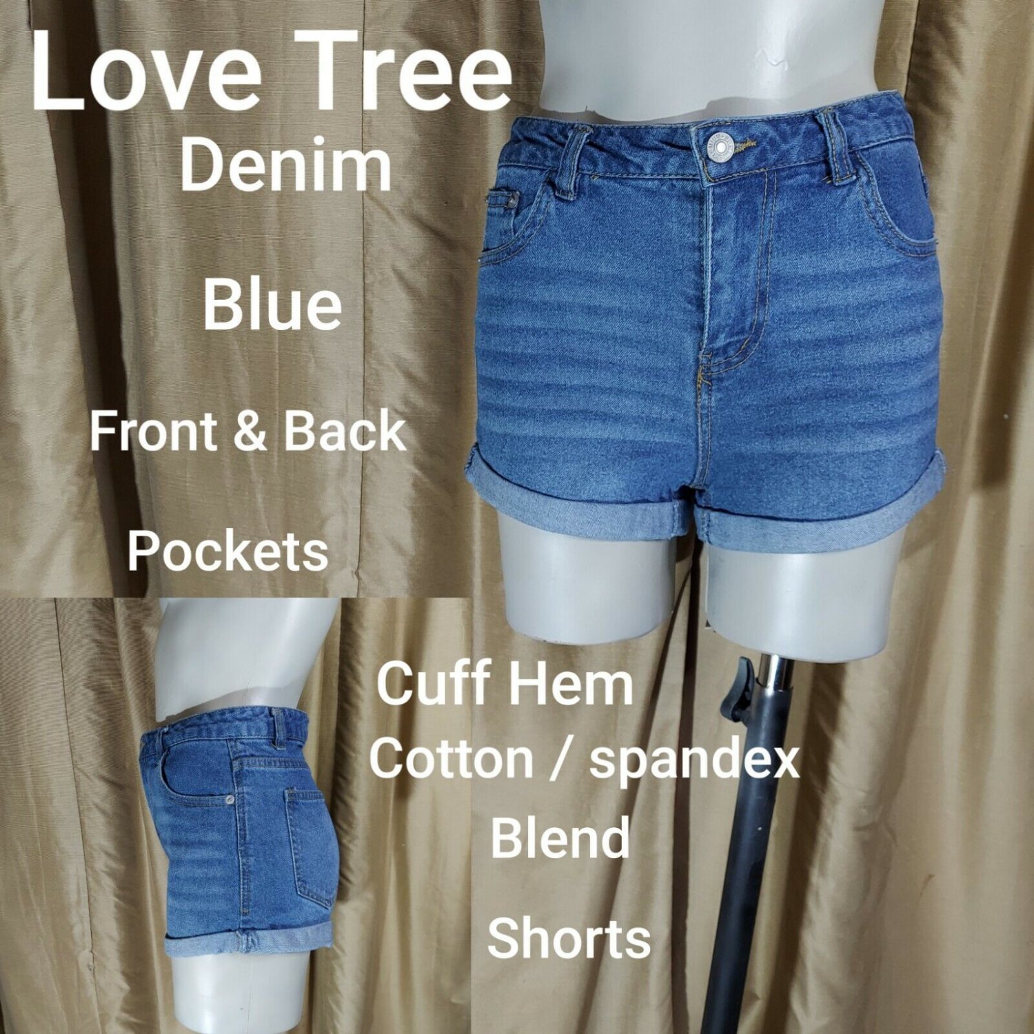 Love Tree Denim Cuff Hem Shorts Size S