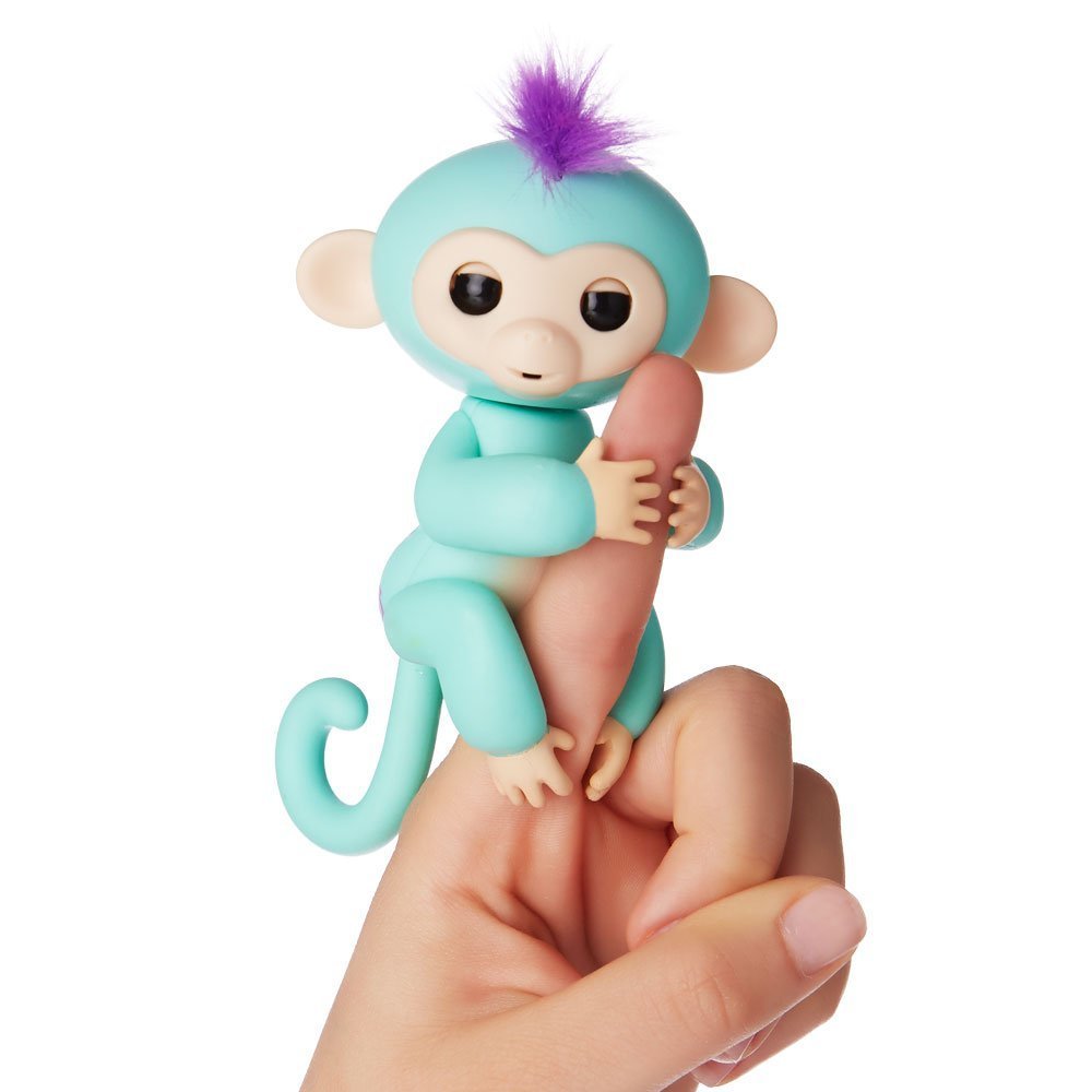 Fingerlings Interactive Baby Monkey Zoe (Turquoise w/Purple Hair)