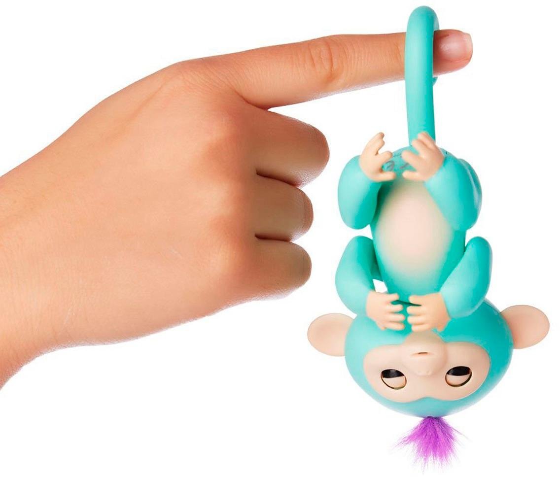 Fingerlings Interactive Baby Monkey Zoe (Turquoise w/Purple Hair)