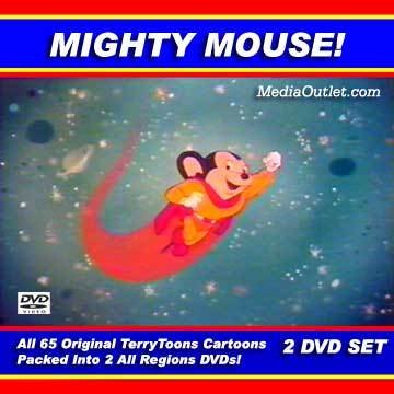 Mighty Mouse Cartoons DVD All 65 TerryToons 2 Archive Grade DVDs