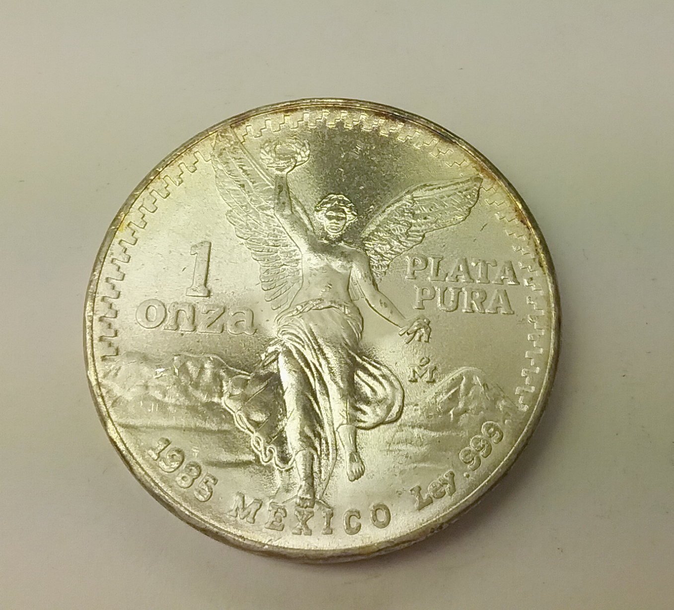 1985 Mexican Plata Pura silver coin