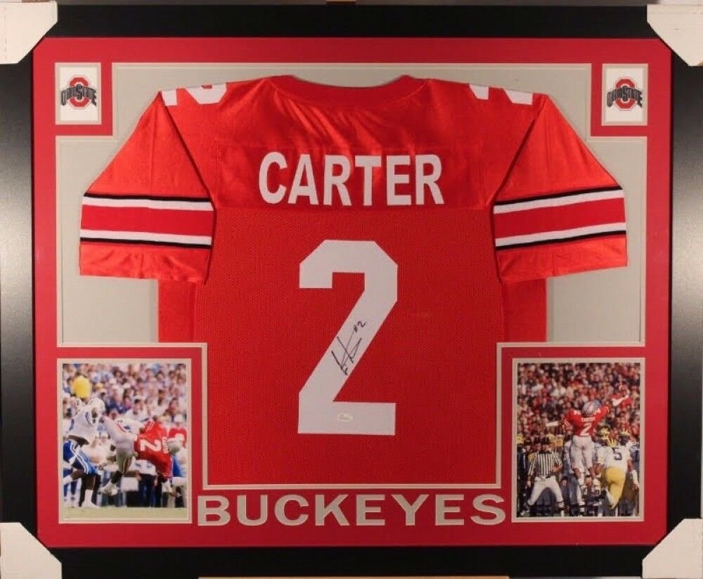 Cris Carter Vikings Autographed Signed Framed Ohio State Buckeyes ...