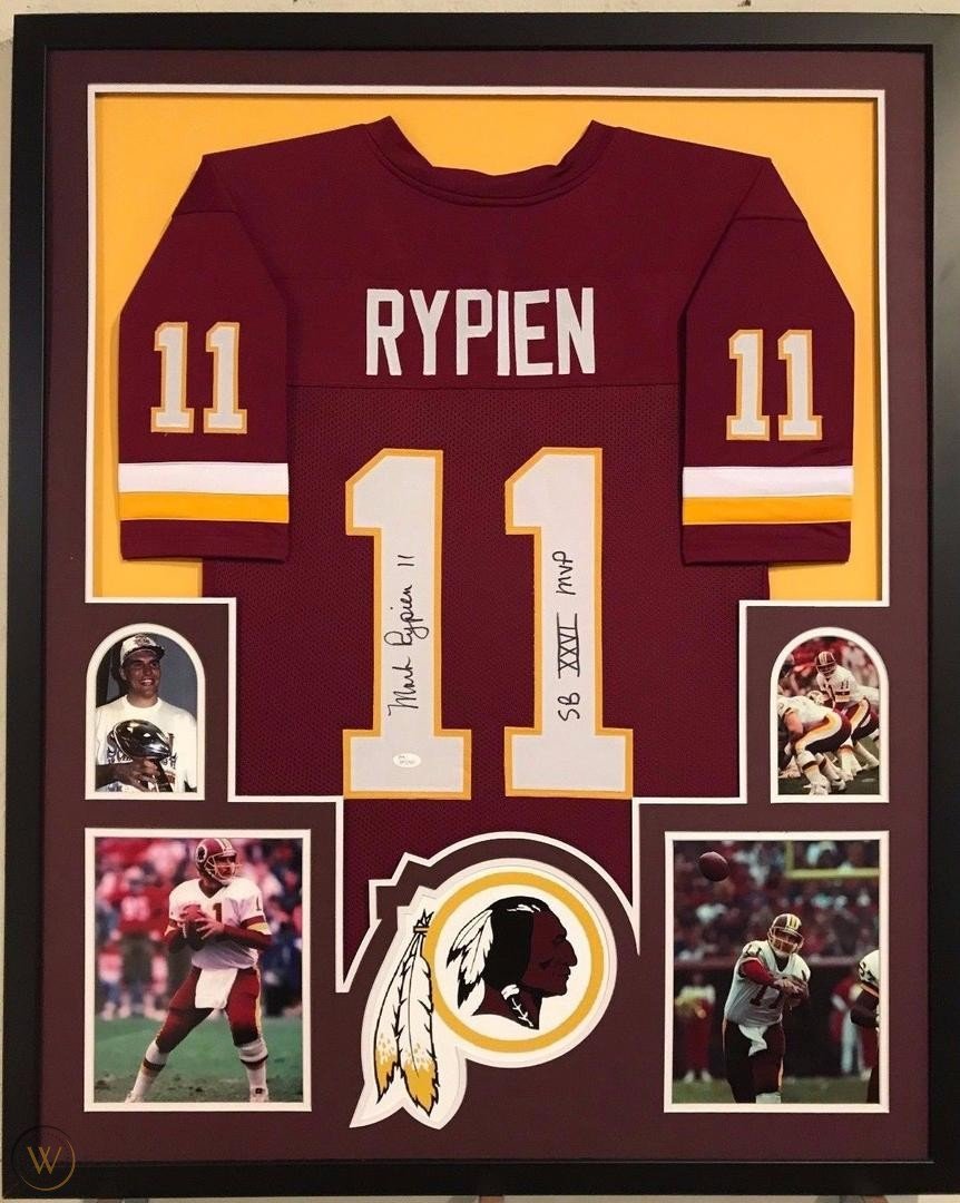Mark Rypien Autographed Signed Framed Washington Jersey JSA