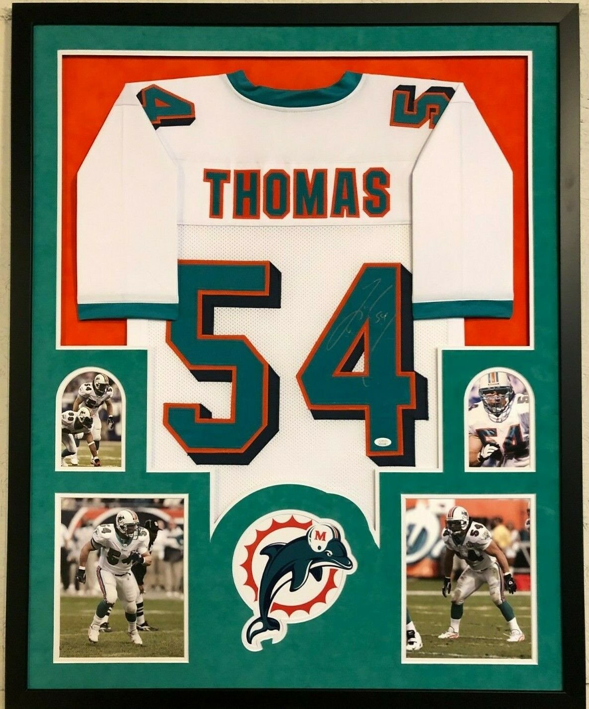 Zach Thomas Autographed Signed Framed Miami Dolphins Jersey JSA