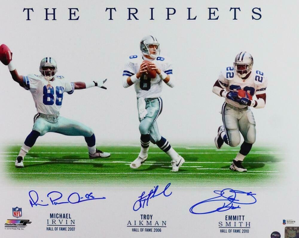 Aikman, Irvin, & Smith Autographed Signed Dallas Cowboys 16x20 Photo ...