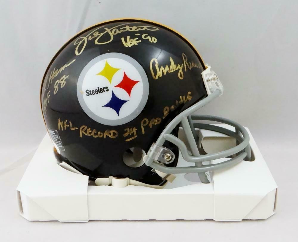 Lambert Ham Russell Autographed Signed Pittsburgh Steelers Mini Helmet JSA