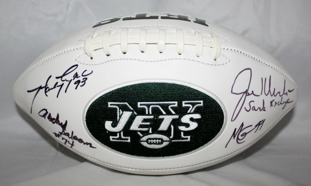 New York Sack Exchange (4 Sigs) Autographed Signed New York Jets Logo ...