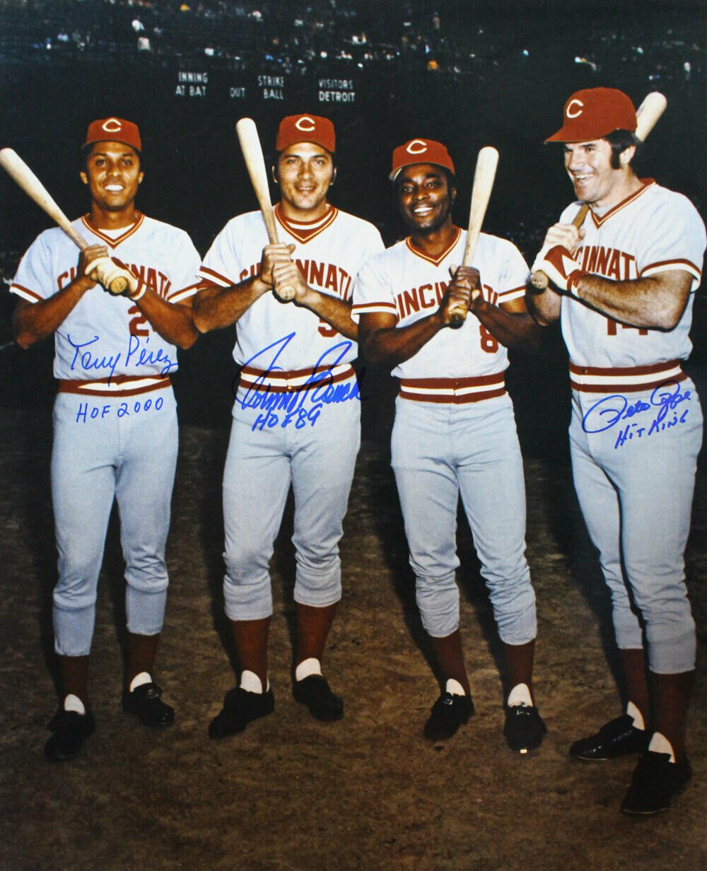 Cincinnati Reds Big Red Machine (3 Sigs) Signed Autographed 8x10 Photo JSA