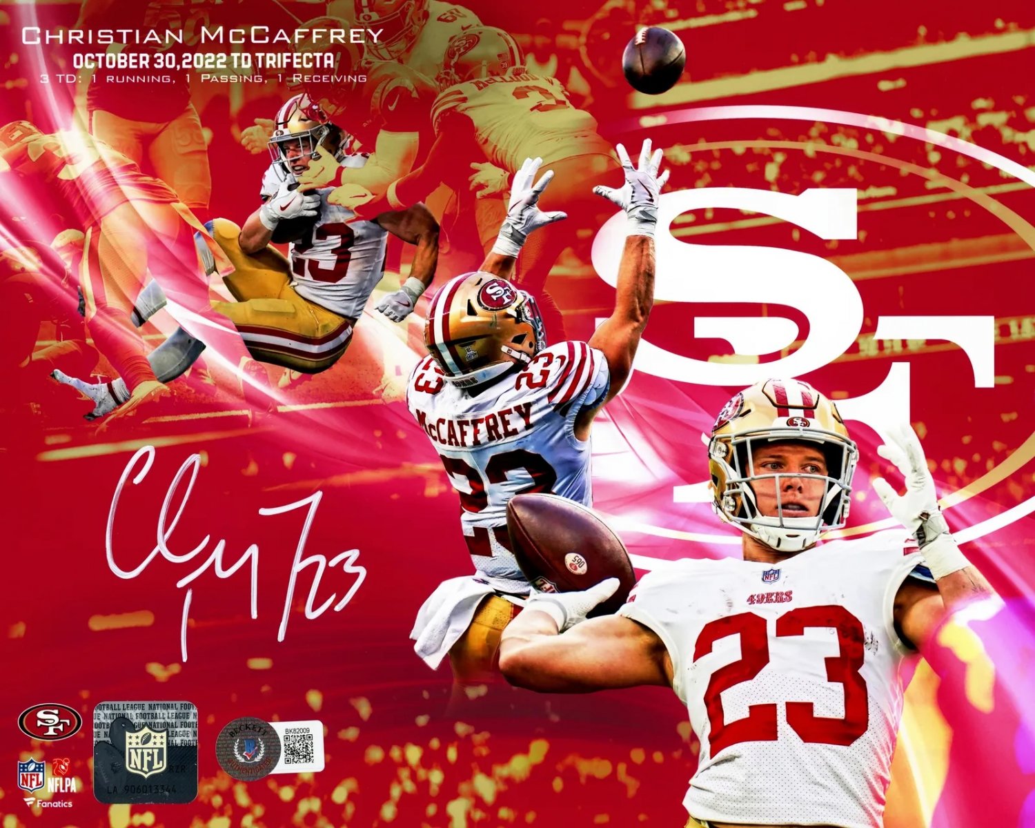 Christian McCaffrey Autographed Signed San Francisco 49ers 8x10 Photo ...