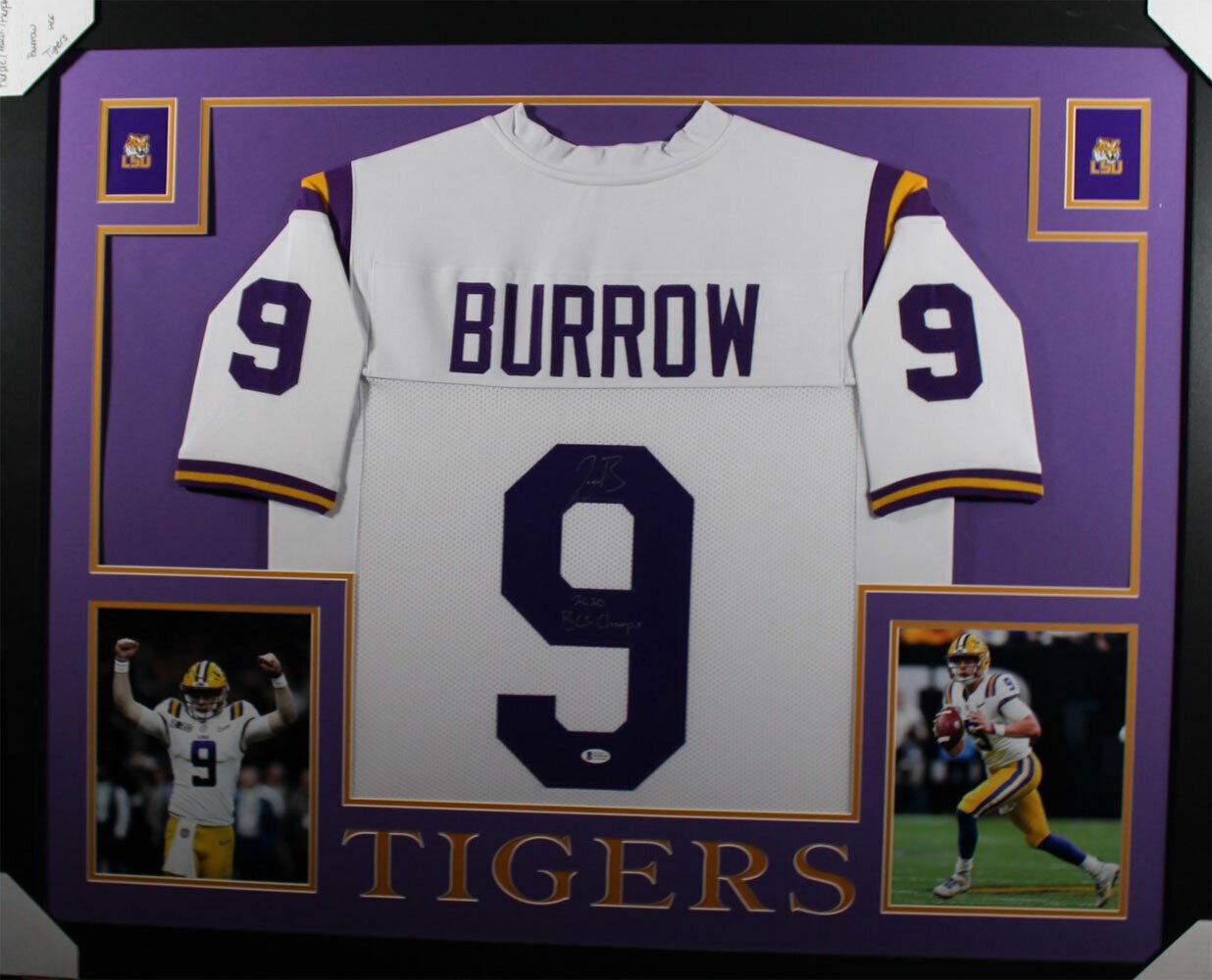 Joe Burrow Autographed Signed Framed LSU Tigers Nike Jersey FANATICS