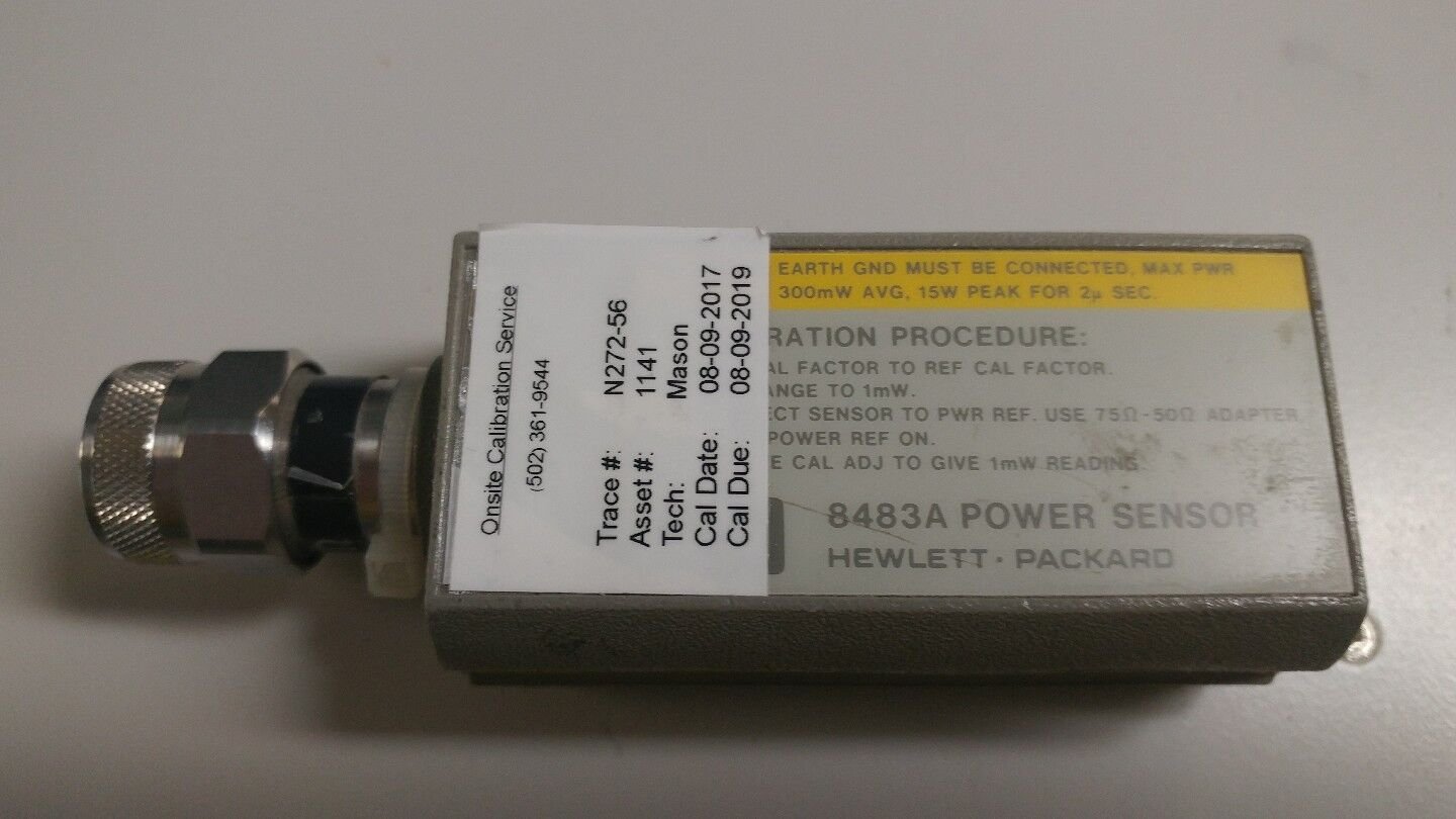 HP/Agilent/Keysight 8483A 75 OHM Power Sensor, 100kHz~2GHz, -30~+20dBm 08/2019