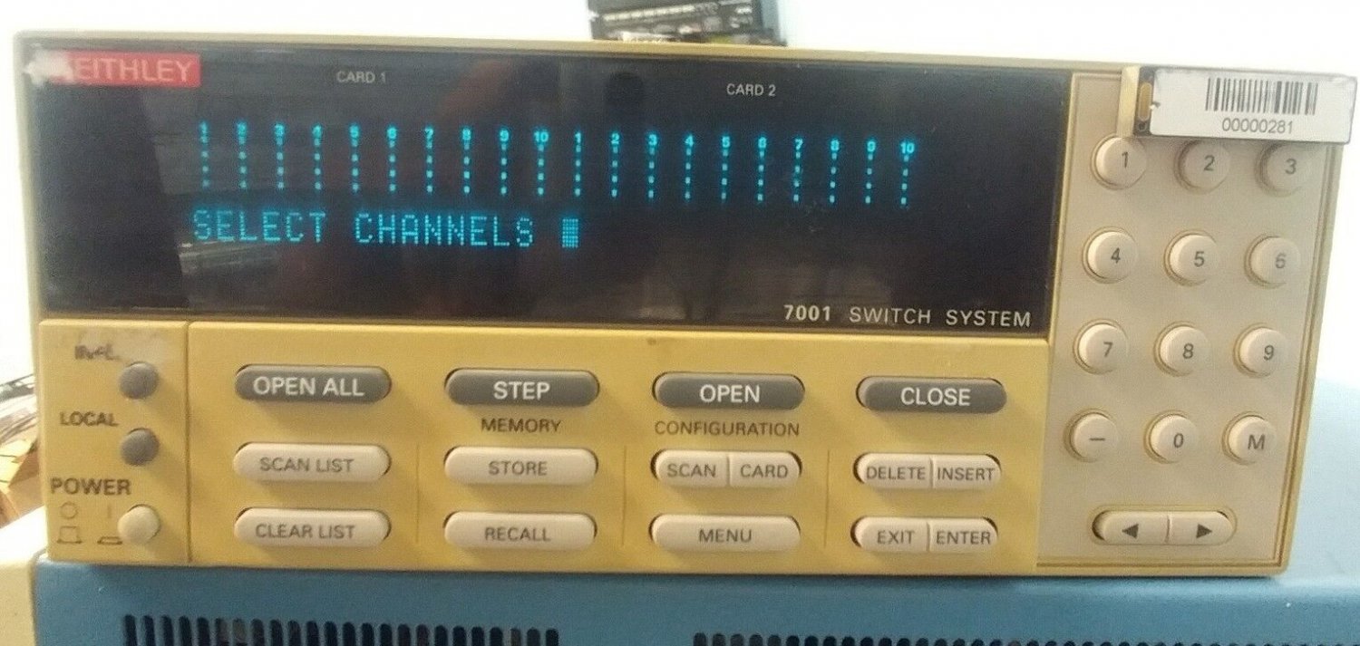 Keithley 7001 80-Channel Switch System Mainframe 7020-D 7037-D card cables