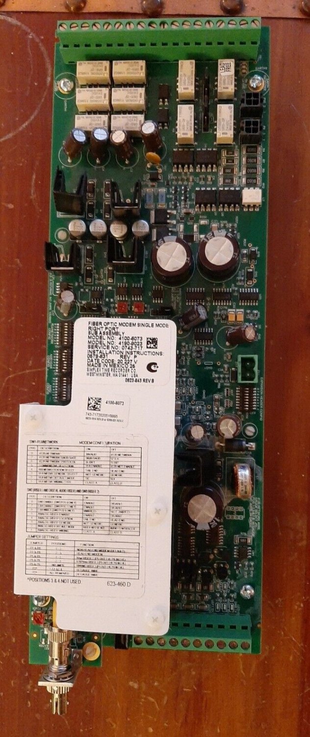 Simplex 4100-6073 Fire Alarm Right Port Single Mode SM Fiber Modem 743 ...